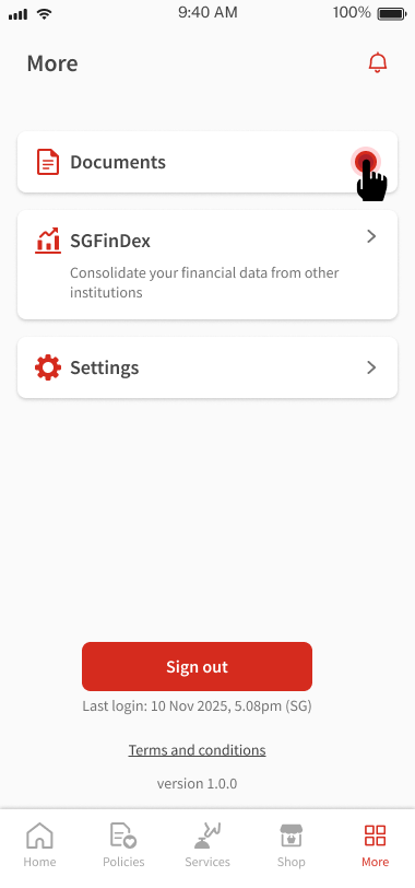 View eDocuments and Policy Contracts | Documents and Letters | Great Eastern Singapore